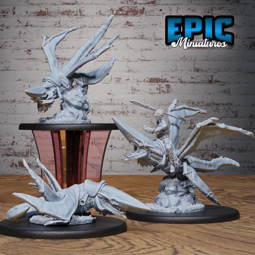 Gith Lancer on Starshark Mount (large Creature) - Epic Miniatures ...