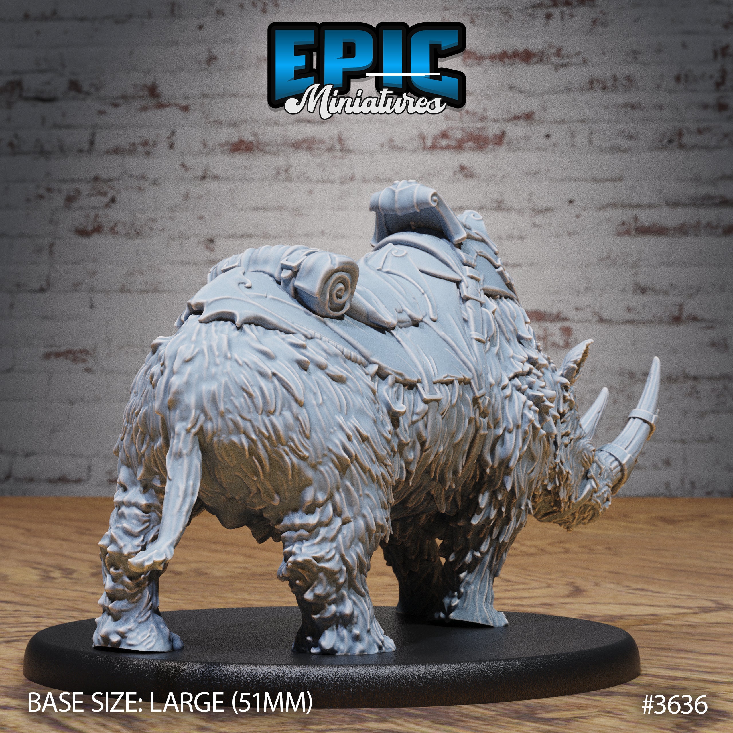 Ice Age Madness, Wooly Rhino Mount (large Creature) - Epic Miniatures ...