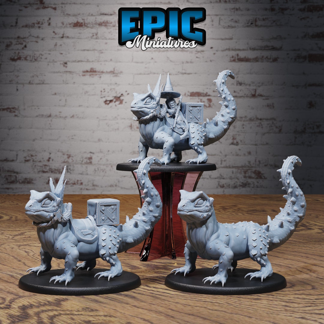 Giant Lizard Epic Miniatures Dungeons & Dragons Pathfinder Tabletop - Etsy