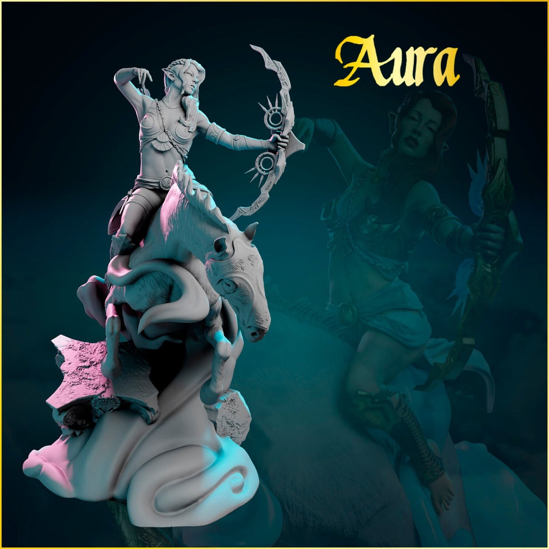 Aura, Celestial Huntress, Miniature for Tabletop Games | Ladies of Chaos Vol 2, Gilmore Studio ...
