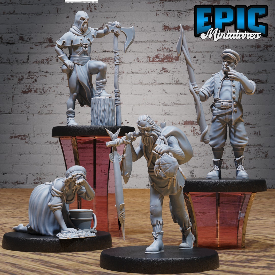 Human Villagers, Festival Village - Epic Miniatures | Dungeons ...