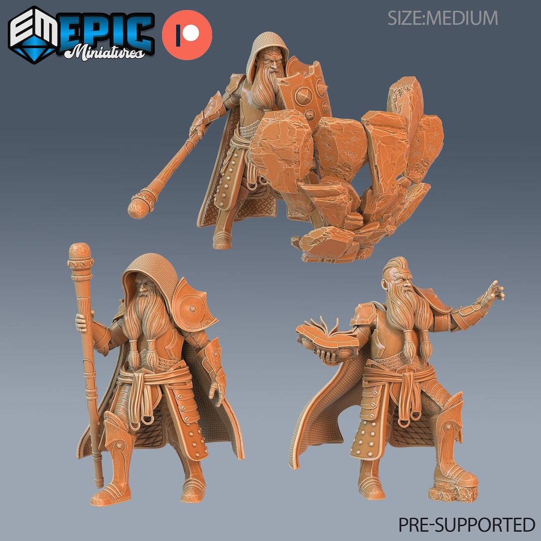 Dwarf Cleric, Wizard, or Geomancer - Epic Miniatures | Dungeons ...