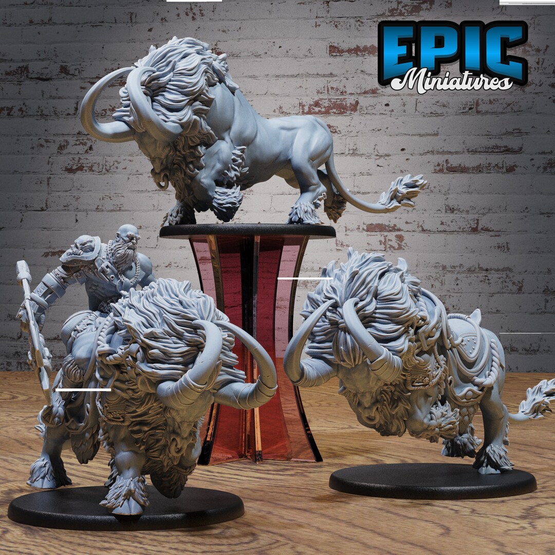 Ice Age Madness, Devil Horn Bull (large Creature) - Epic Miniatures ...