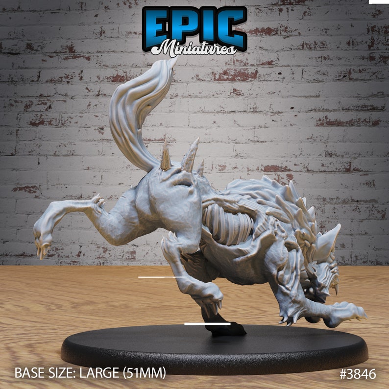 Undead Dire Wolf (large Creature), Gruesome Graveyard - Epic Miniatures ...
