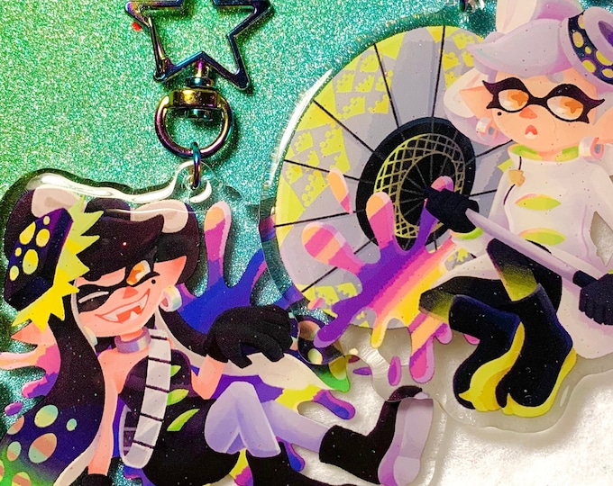 Splatoon 3 Squid Sisters Idol Glitter Epoxy Acrylic Charm - Etsy