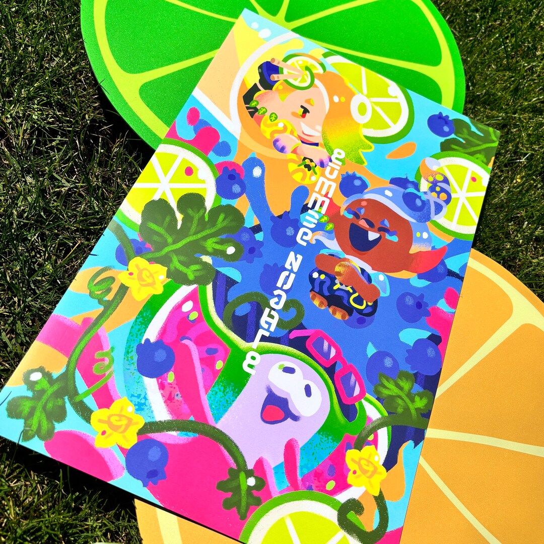 LARGE POSTER - Splatoon Summer Nights Splatfest ~ Fruity Deep Cut ...