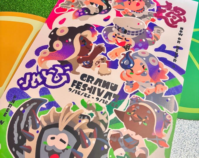 LARGE POSTER - Splatoon Grandfest Three Wishes Squid Sisters off the ...