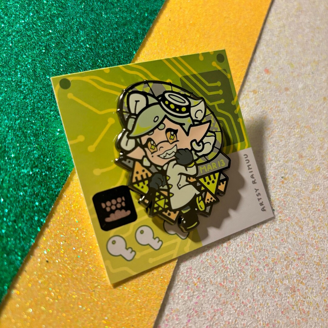 Splatoon MAR13 DAY ('24) Squid Sisters Marie Black Nickel Enamel Pins ...