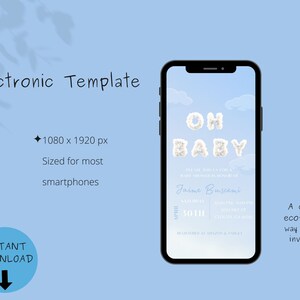 A Little Blue Cloud is on the Way! Fun and Editable Baby Shower ...