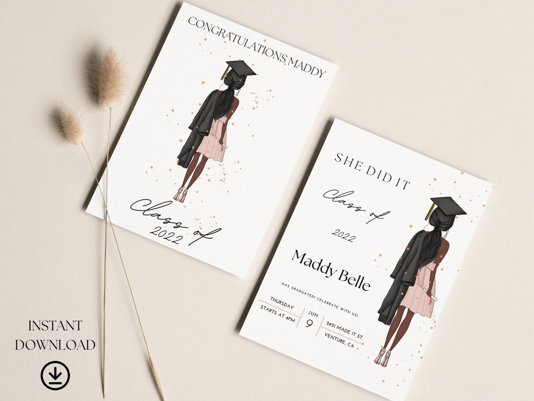 Class of 2023 Graduation Party Invitation & Card - Modern and Editable ...