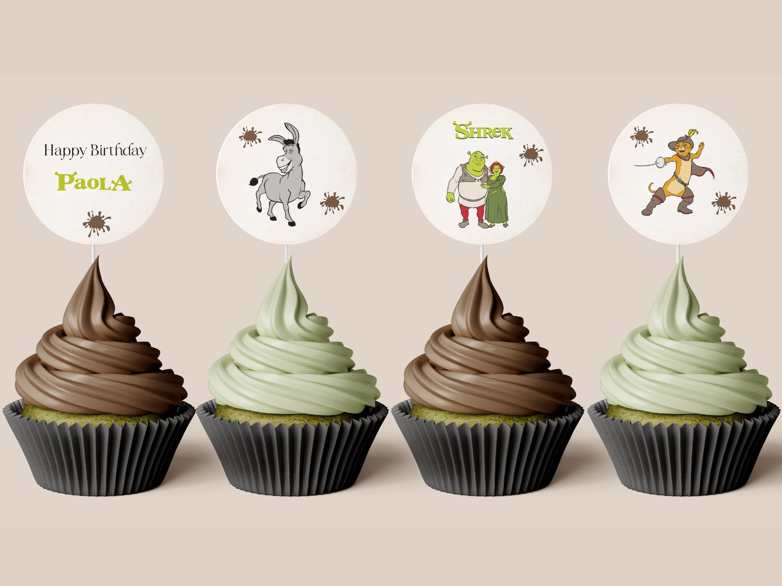 Top off Your Shrek Party Bash With Editable Cupcake Toppers - Etsy