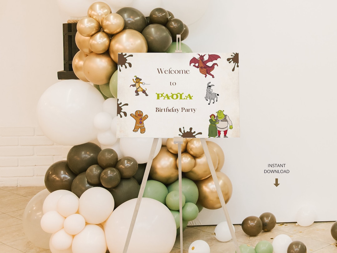 Editable Shrek Birthday Welcome Sign, Far Far Away Party (printable) - Etsy
