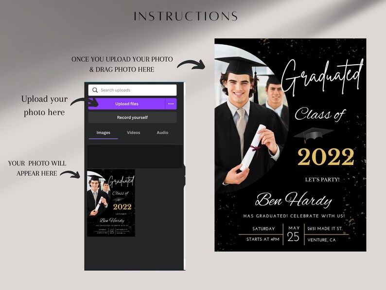 Personalized Graduation Invitation, Class of 2022, Graduation Party ...