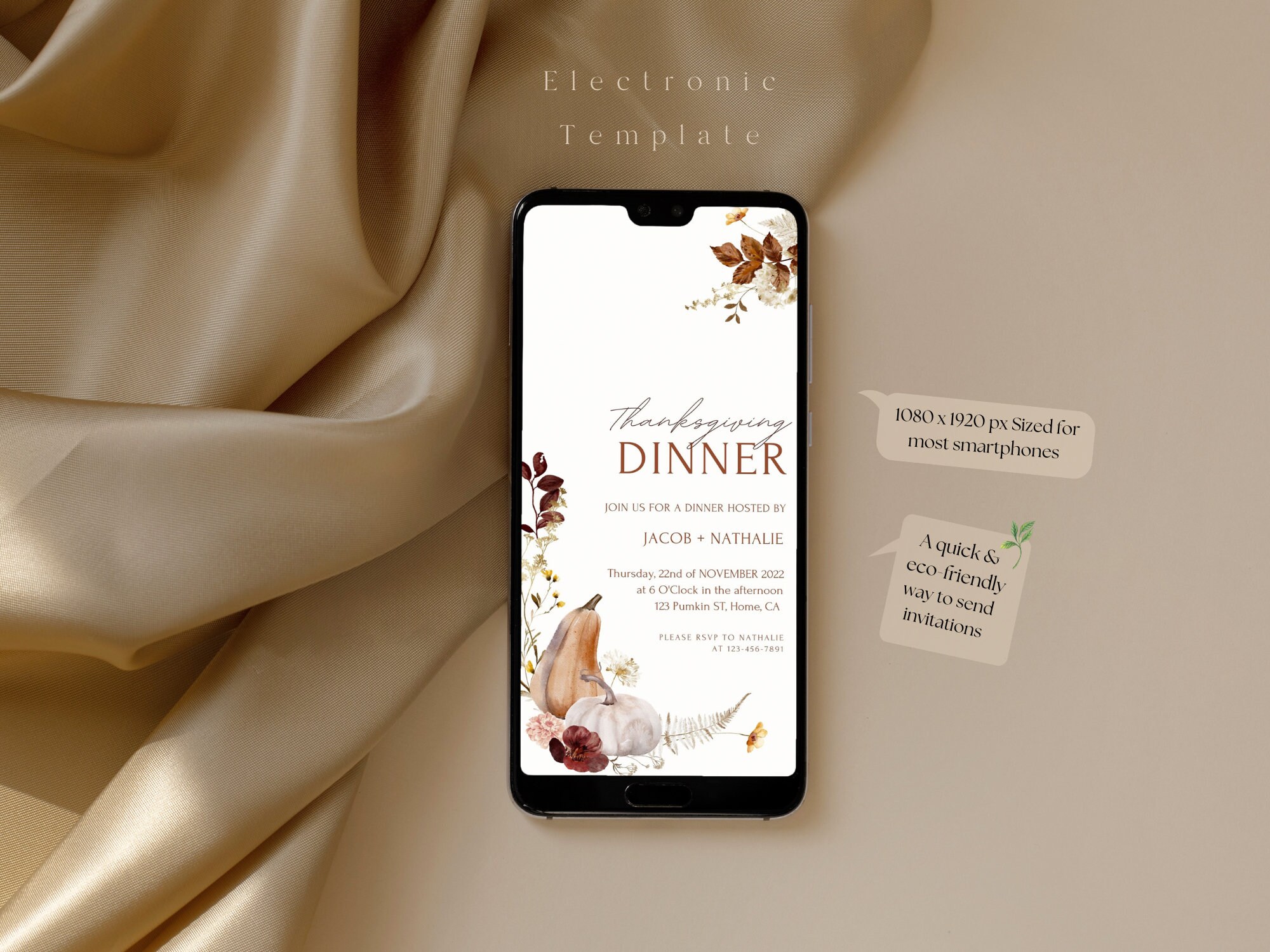 Editable Friendsgiving Invitation Thanksgiving Invitation - Etsy