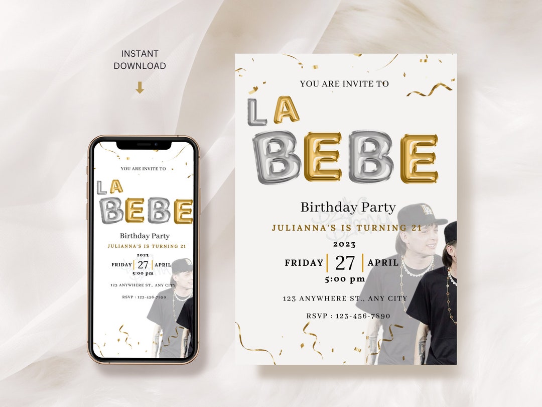 Peso Pluma Birthday Invitation | La Bebe Theme (digital Download) - Etsy