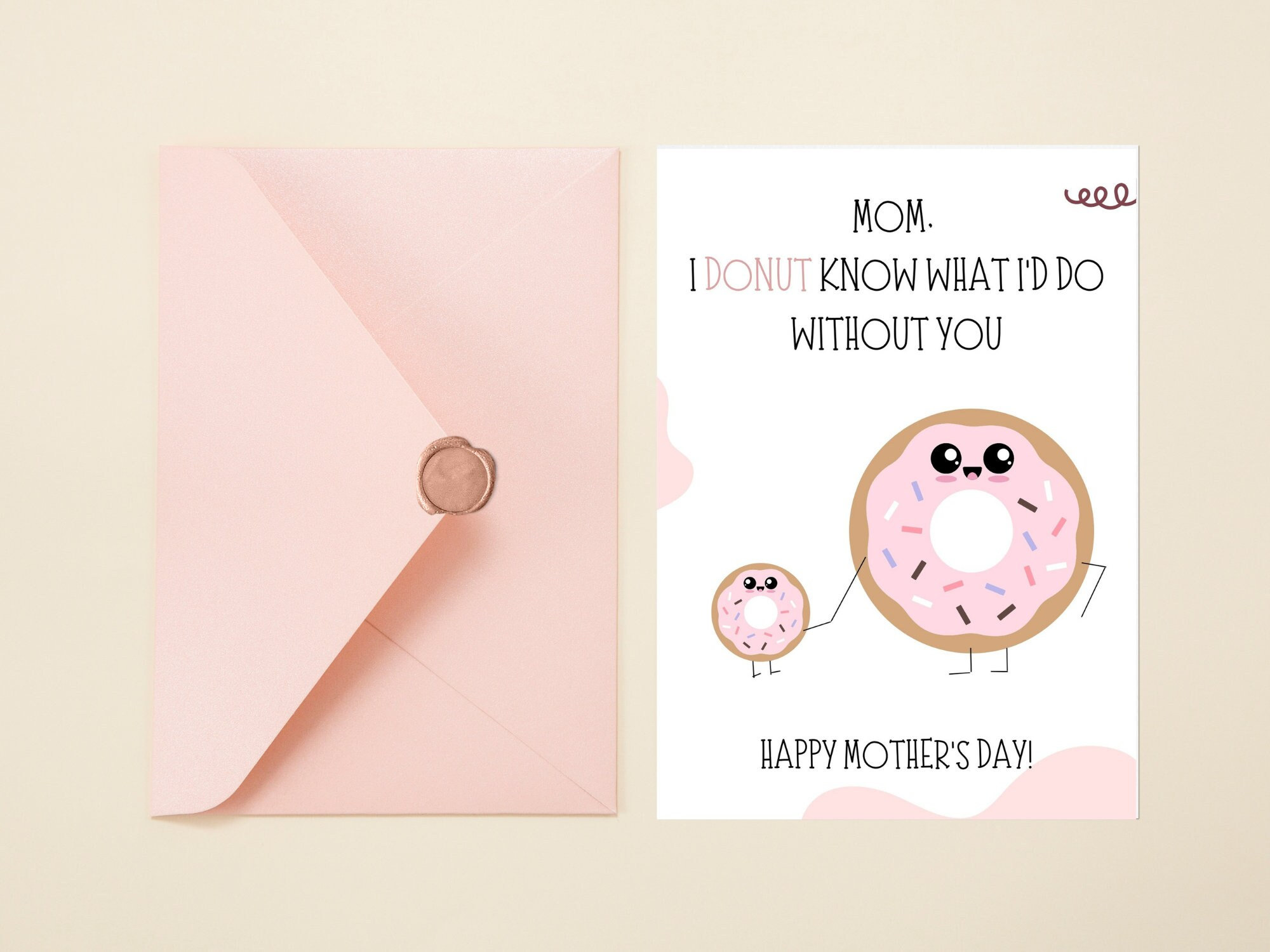 Mother's Day Card | I Donut Know What I'd Do Without You | Funny Mother ...