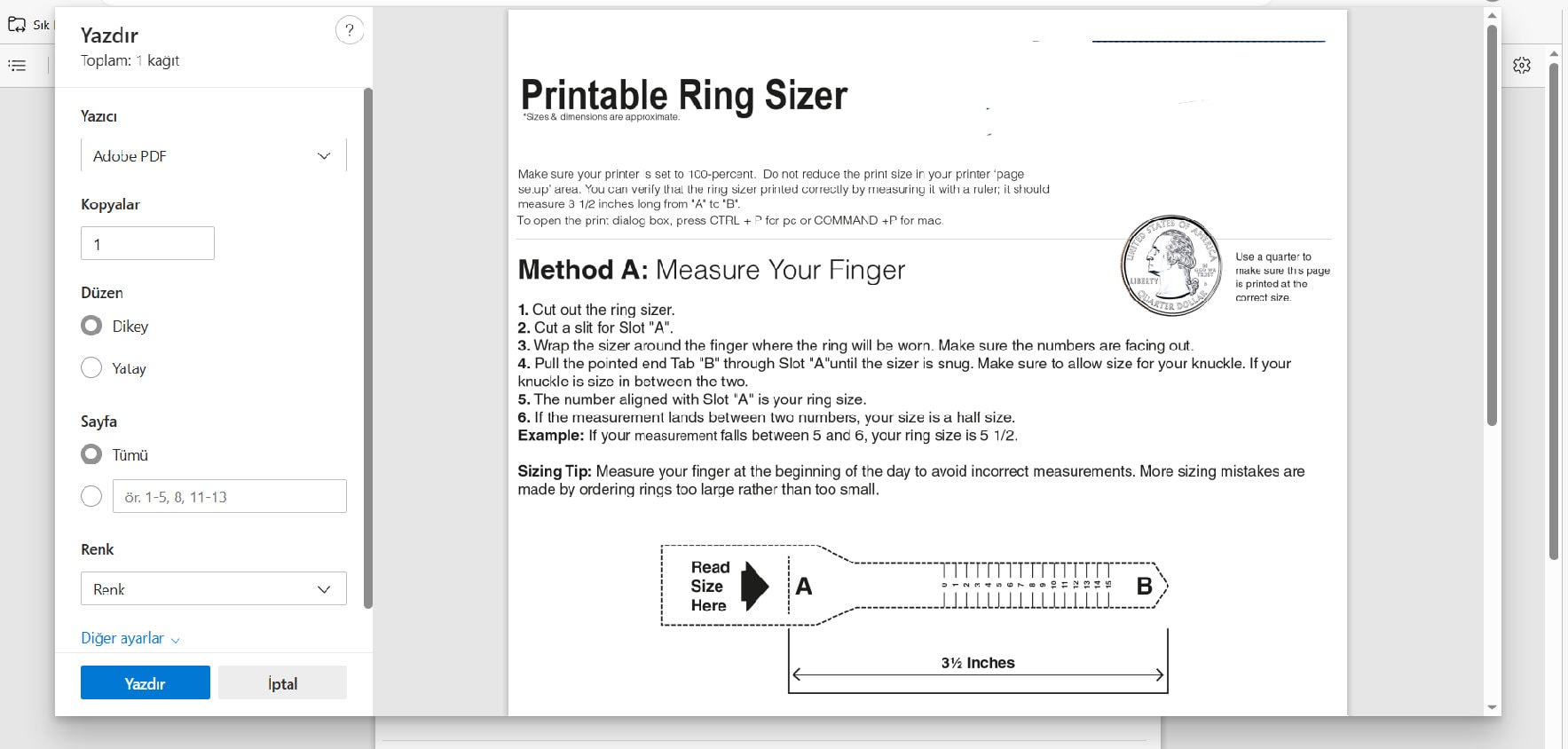 Printable Diamond Ring Sizer | Ring Size Finder | Ring Size Measure ...