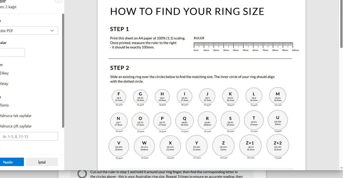Printable Diamond Ring Sizer | Ring Size Finder | Ring Size Measure ...