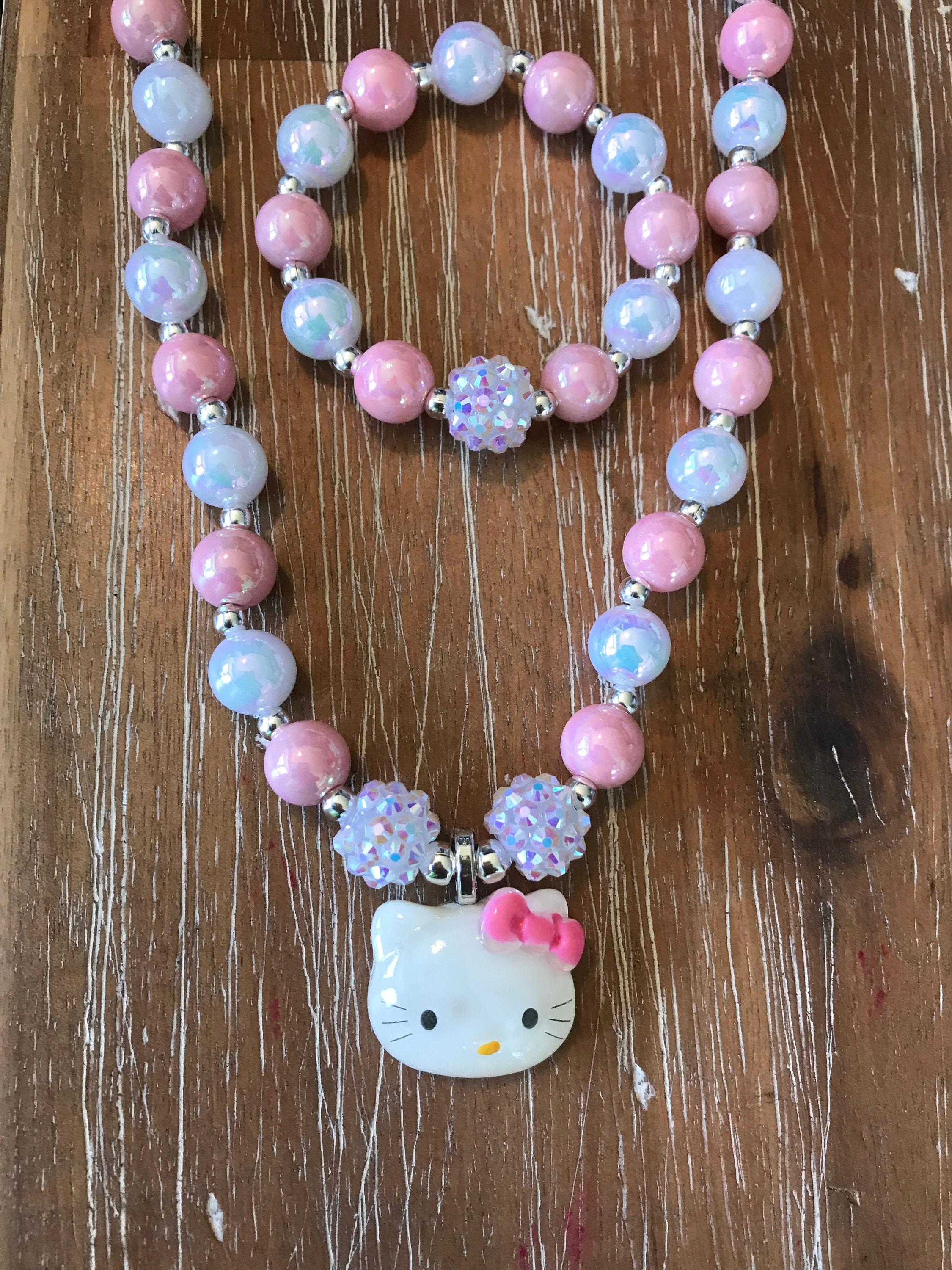 2 piezas Hello Kitty Collar & Conjunto de pulseras | Etsy