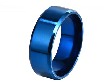 Blue Titanium Ring - Etsy