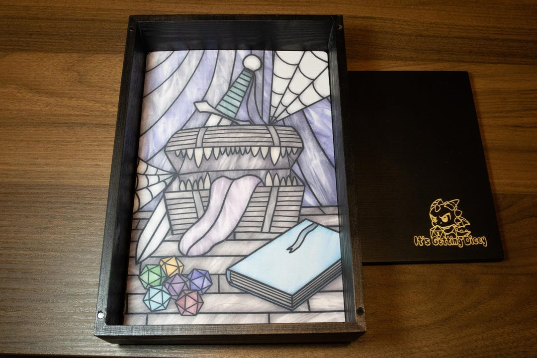 Stained Glass Mimic Ebony Dice Tray With Magnetic Lid - Etsy