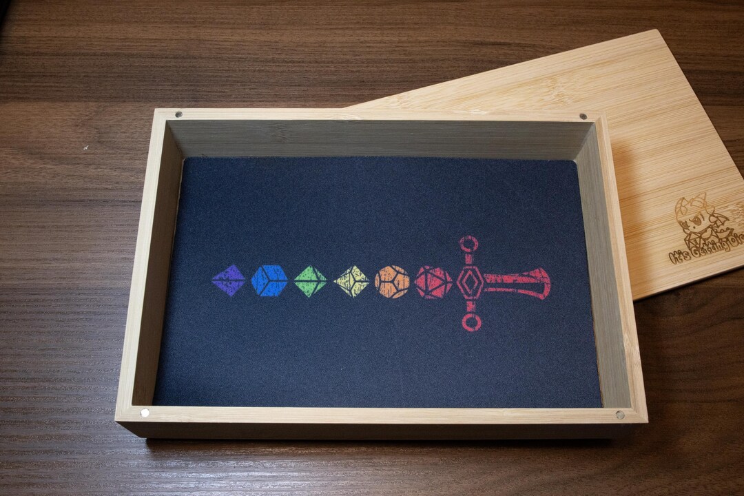 Dice Sword Bamboo Dice Tray With Magnetic Lid - Etsy