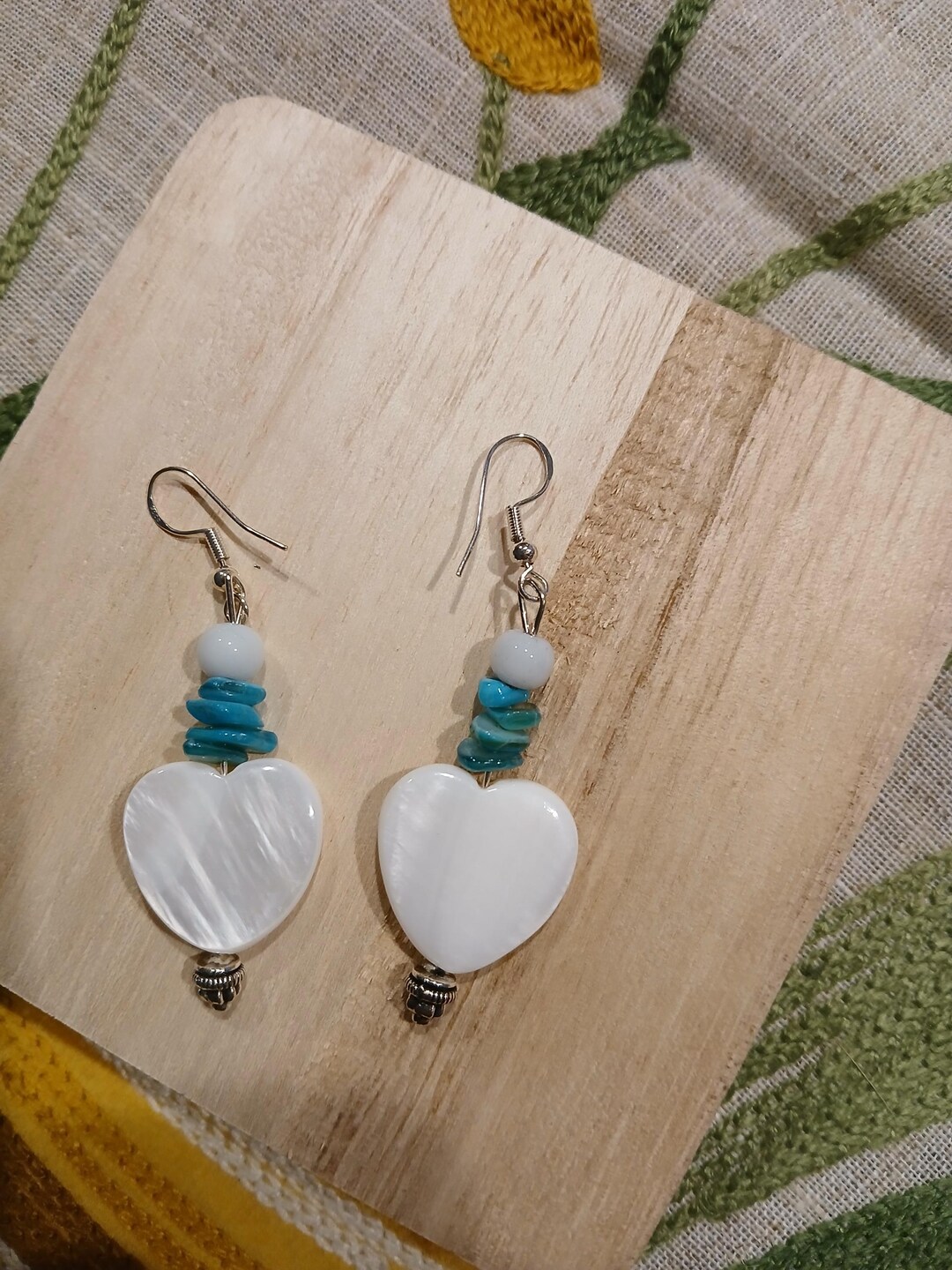 Earings. With Seashell and Sterling Silver Ear Loops - Etsy