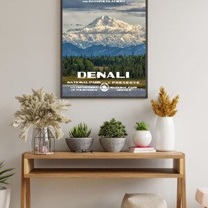 Denali National Park Poster | Vintage WPA Travel Print (digital ...
