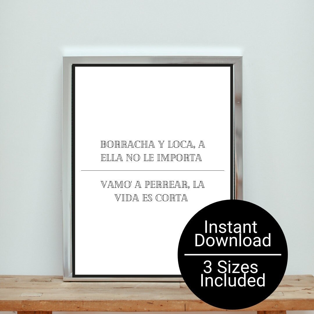 Bad Bunny Quotes Wall Art Home Decor Poster Arte En Espanol Spanish ...