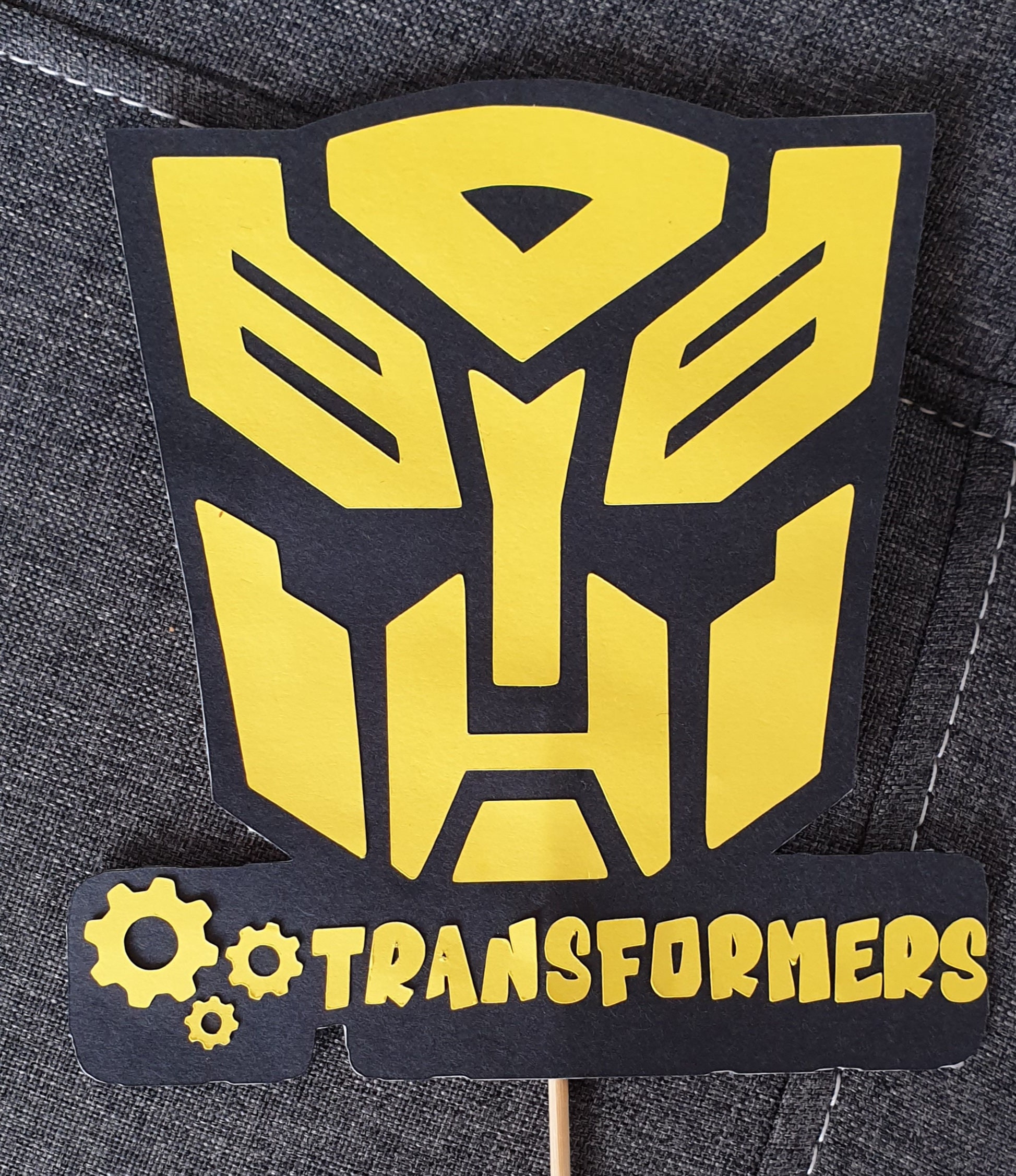 Transformer Autobot Personalised Birthday Cake Topper & Banner Bumble ...