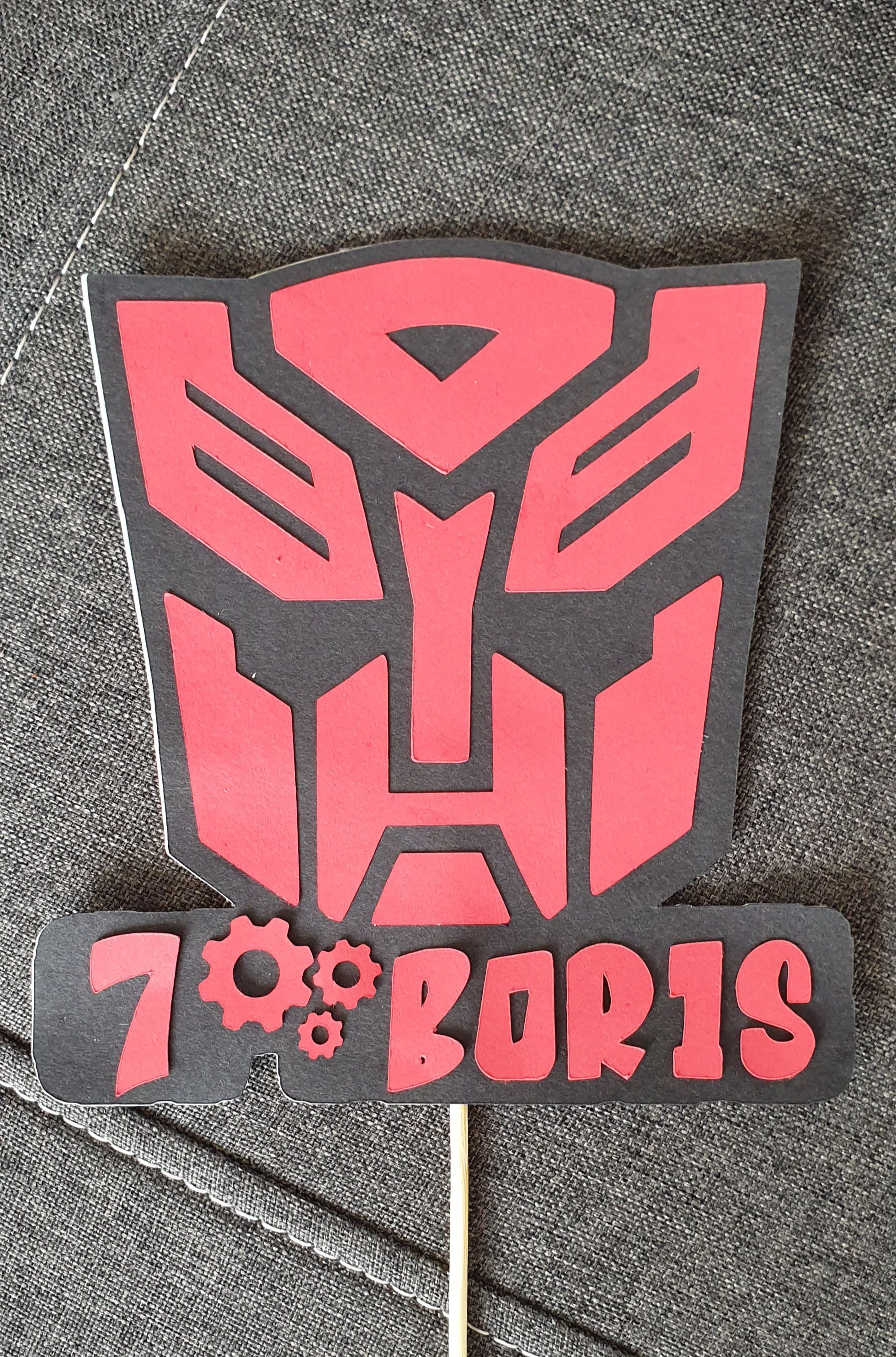 Transformer Autobot Personalised Birthday Cake Topper & Banner Bumble ...