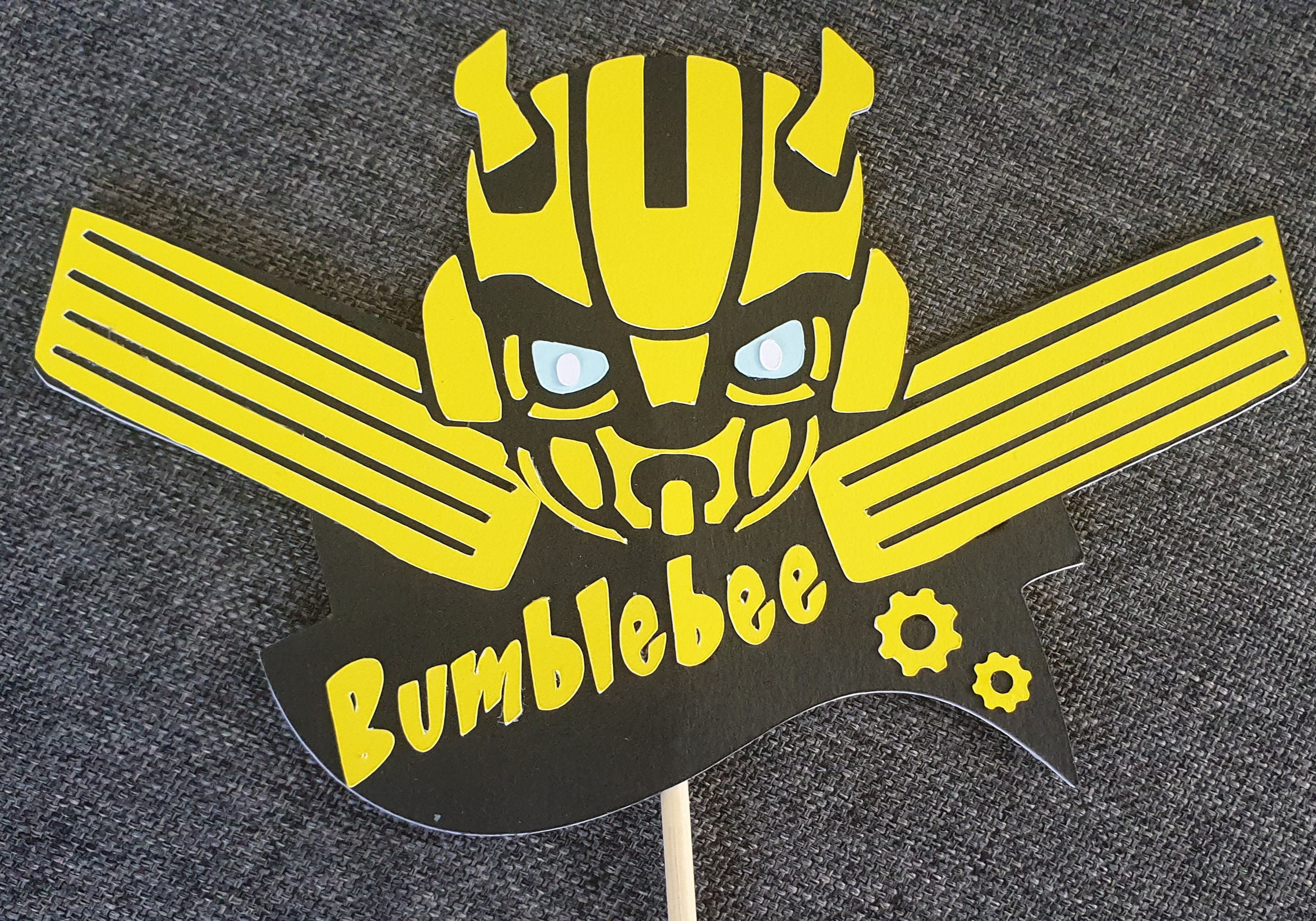 Transformer Autobot Personalised Birthday Cake Topper & Banner Bumble ...