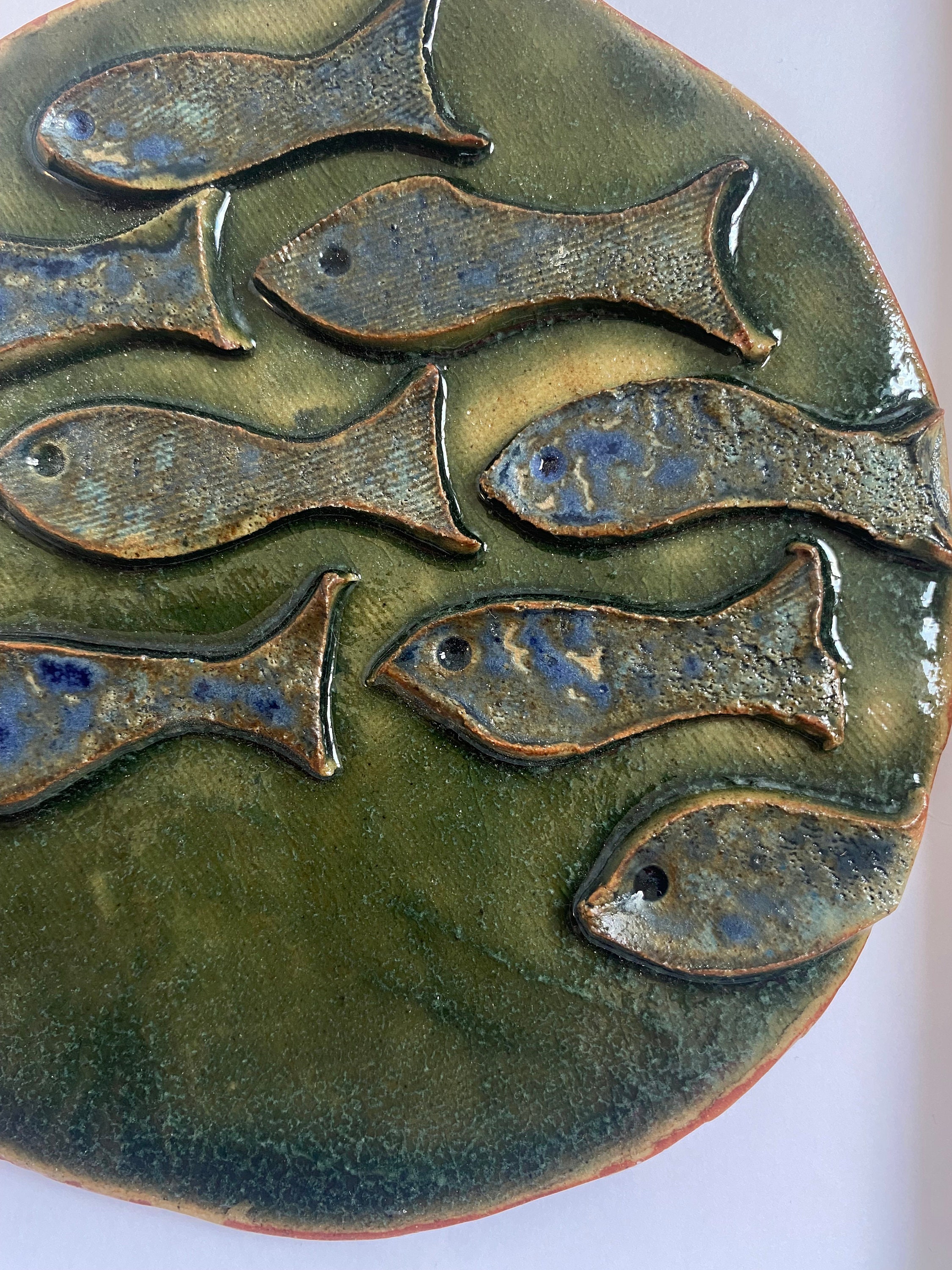 Handmade Ceramic Fish Shoal Wall Art | Framed Cornish Art | - Etsy UK