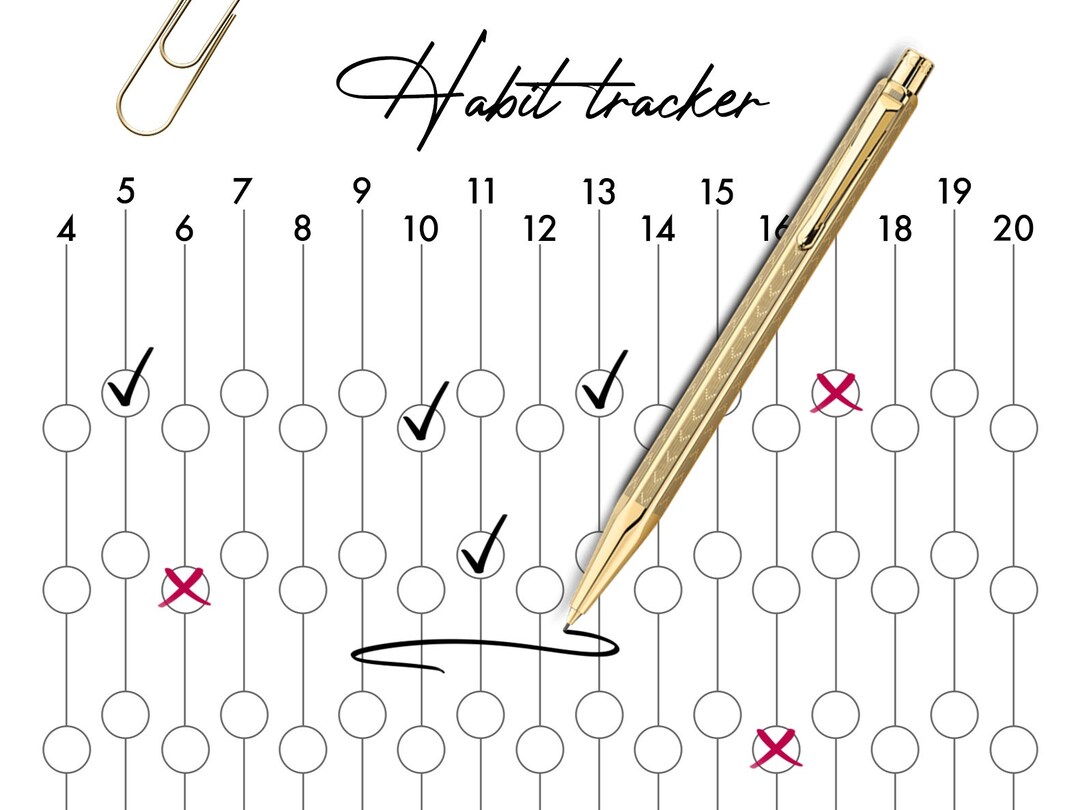 A4 Habit Tracker Monthly Printable Digital Minimalist Aesthetic Planner ...