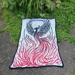 Rise Above Phoenix Overlay Mosaic Throw Blanket Pattern - Etsy