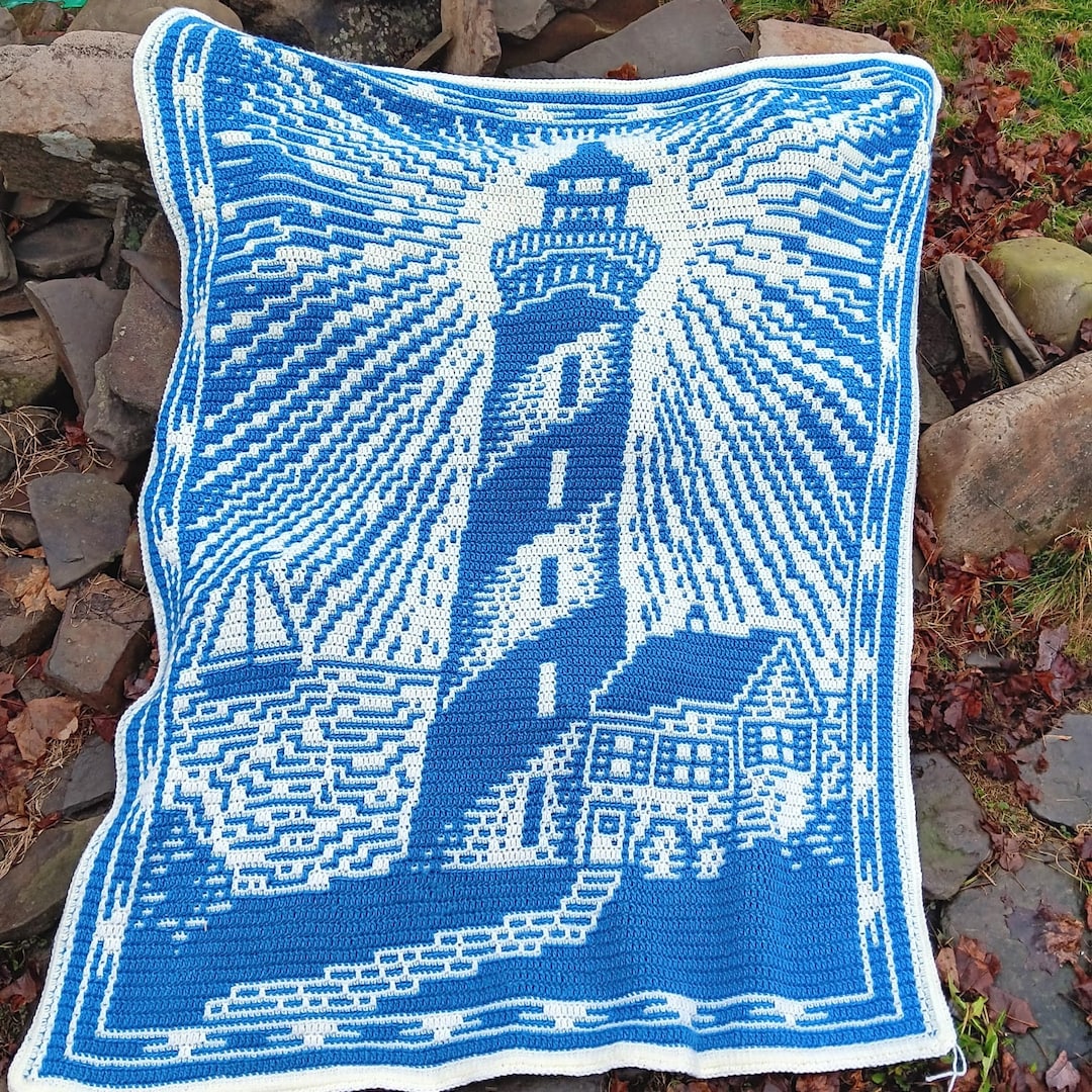 Lonely Lighthouse Overlay Mosaic Crochet Blanket Pattern - Etsy