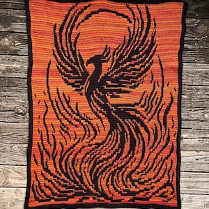 Rise Above Phoenix Overlay Mosaic Throw Blanket Pattern - Etsy
