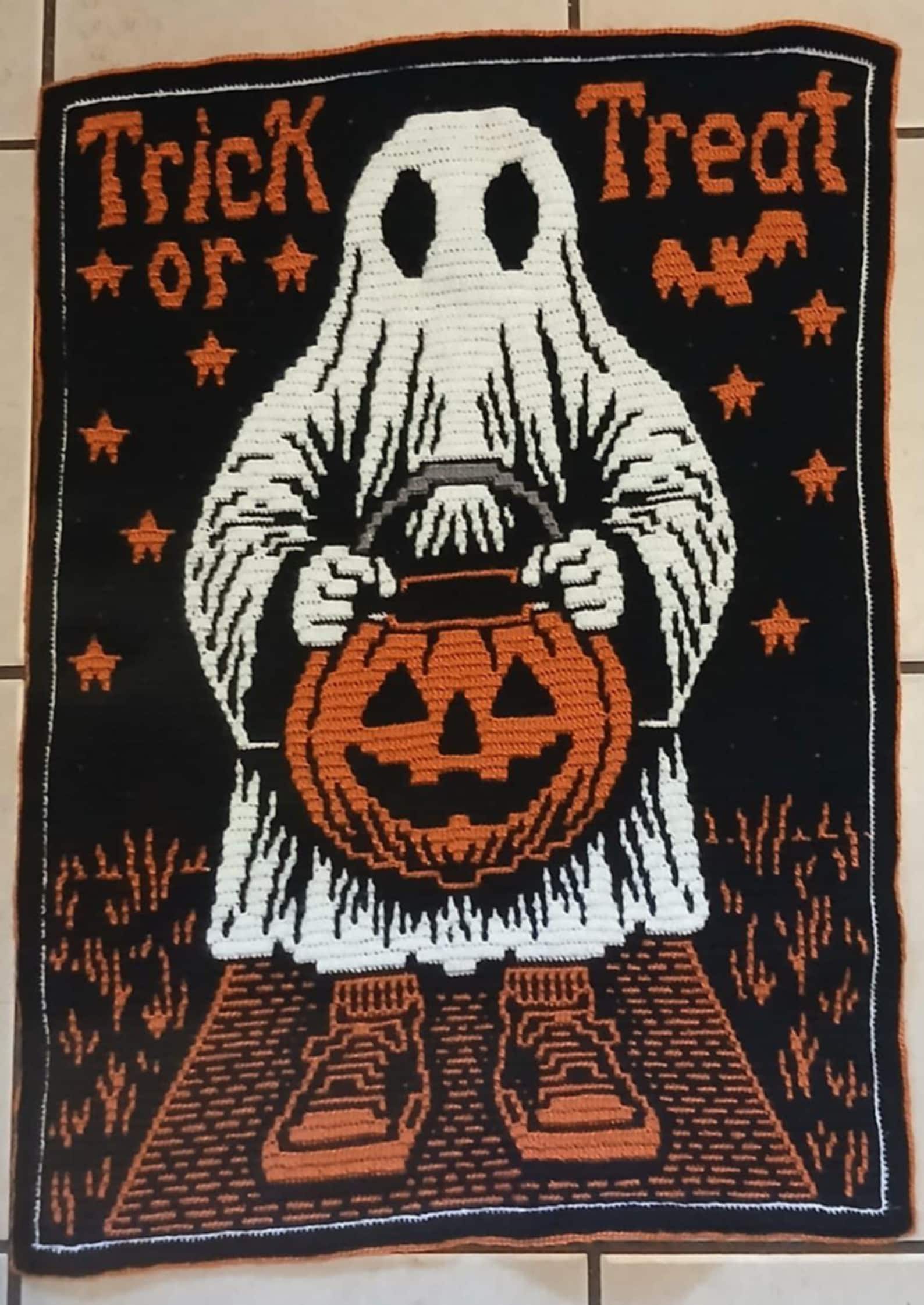 Trick or Treat Terror Overlay Mosaic Crochet Throw Blanket Pattern - Etsy