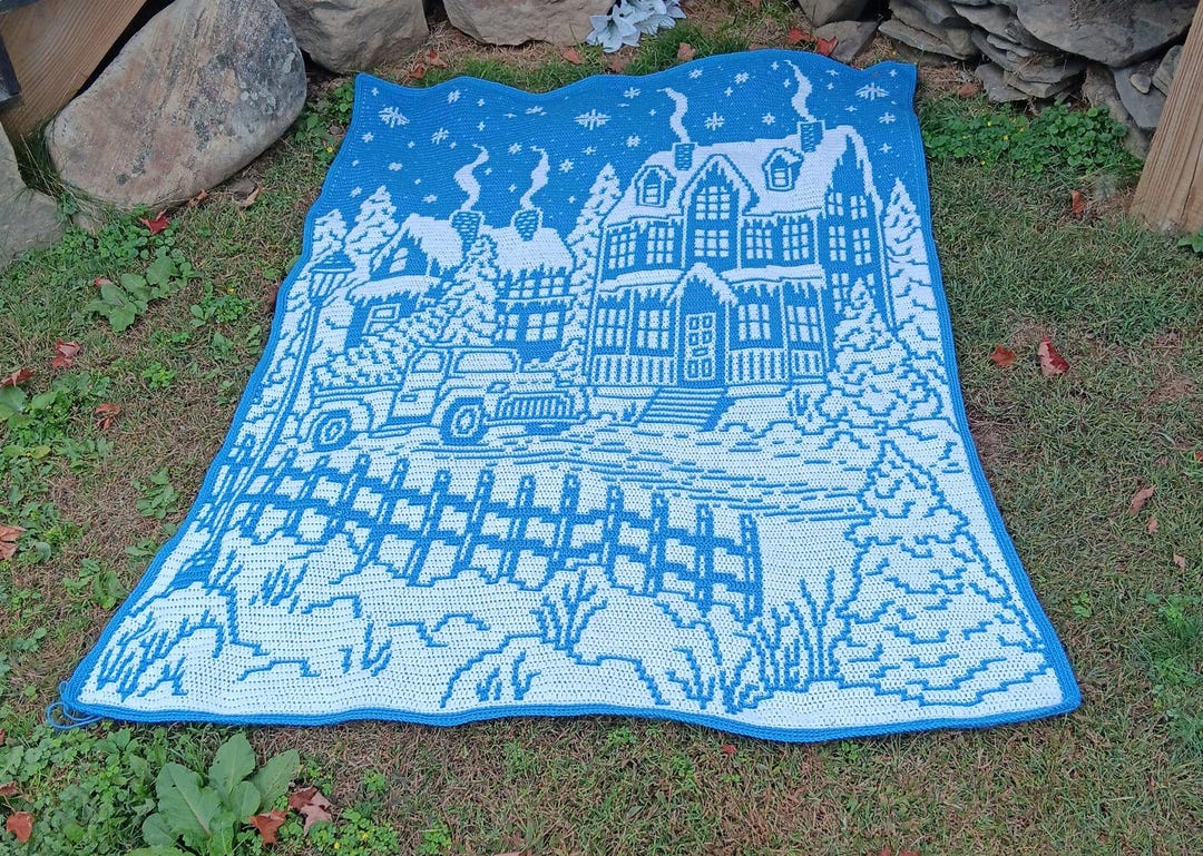 Home for Christmas Overlay Mosaic Crochet Blanket Pattern - Etsy