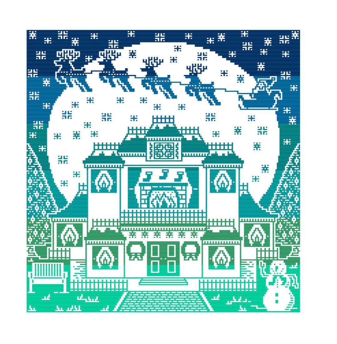 Heartwarming Hilltop Holiday House Overlay Mosaic Crochet Blanket ...