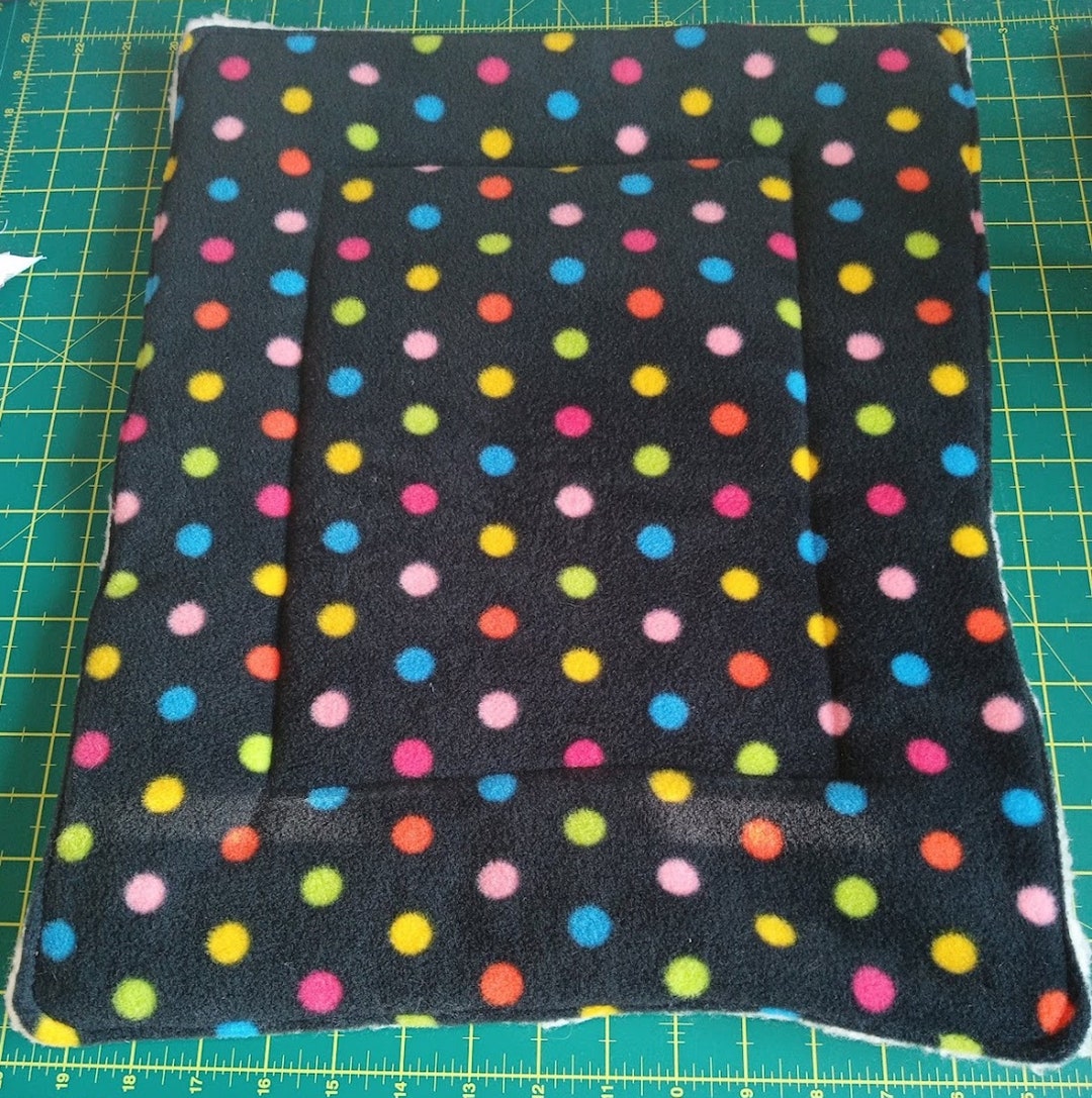Pet Mat Settle Pad, Padded Dog Bed, Cat Bed Black With Spots - Etsy UK