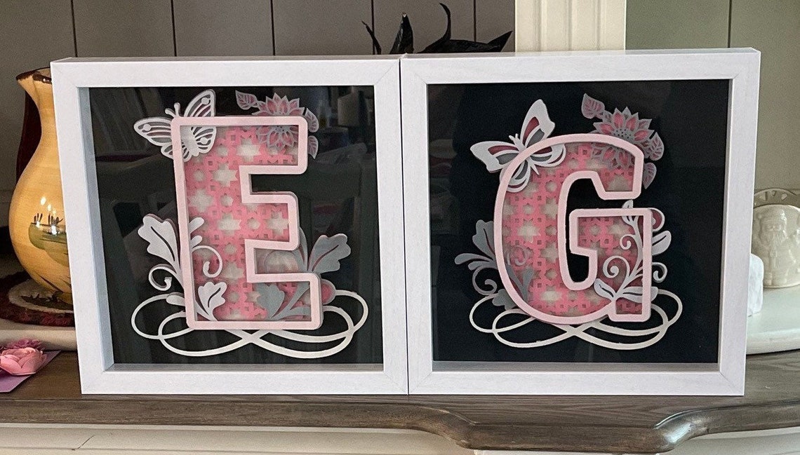 Personalized 3D Mandala Letter Shadow Box - Etsy