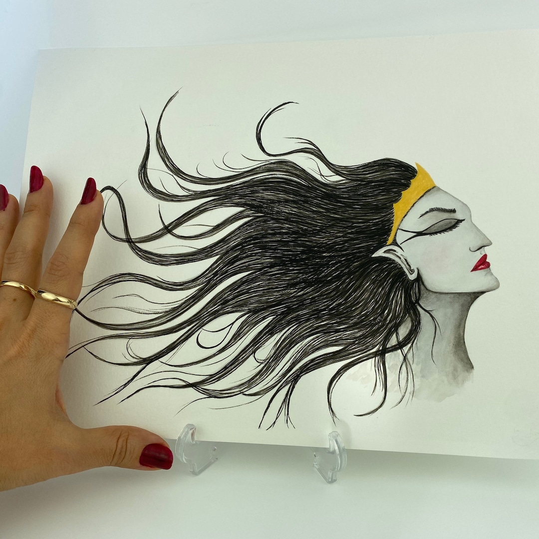 Feminist Art, Vampire Queen, Femdom Original Art, Watercolour Wall Art ...