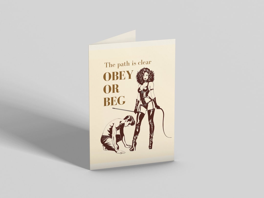 Femdom BDSM Greeting Card, Mistress Slave Kink - Etsy