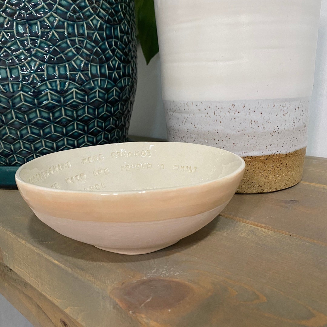 Handmade Ceramic Script Bowls - Etsy