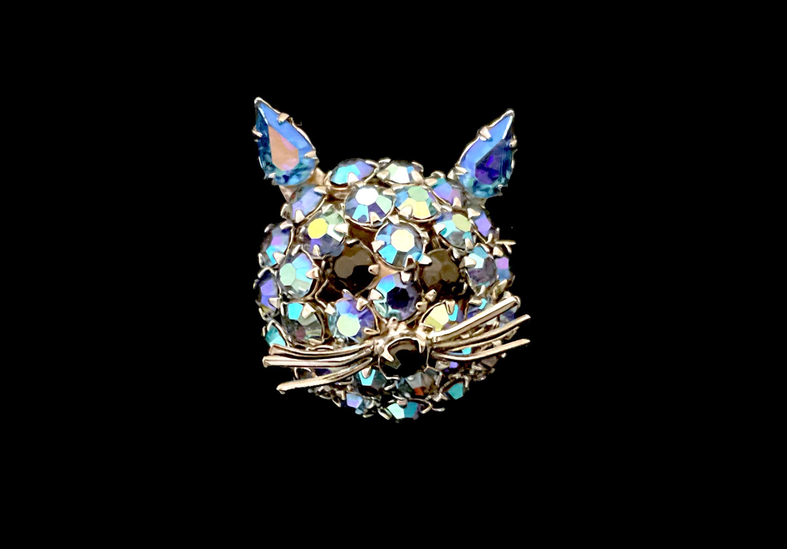 Warner and La Roco Cat Face Pins - Etsy