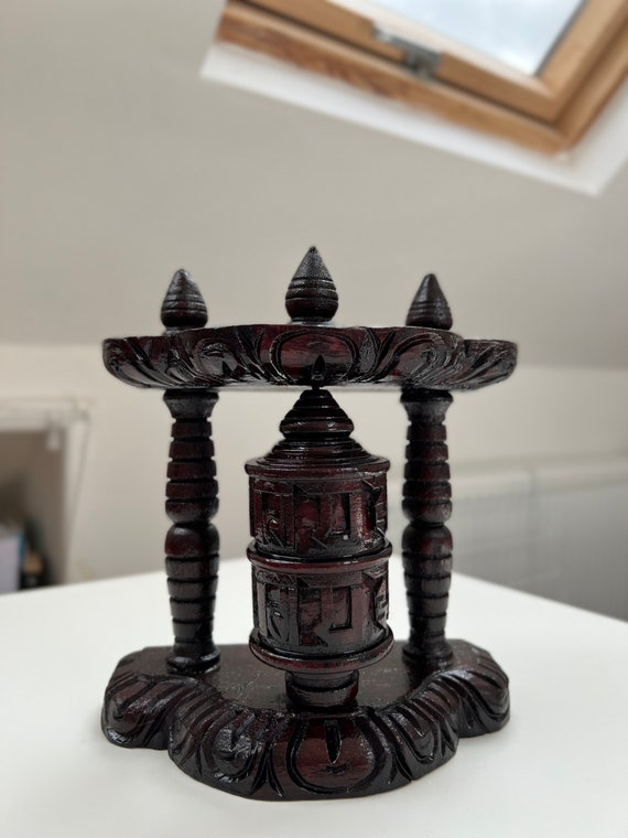 Wooden Prayer Wheel Double Scripted. HANDMADE IN NEPAL - Etsy