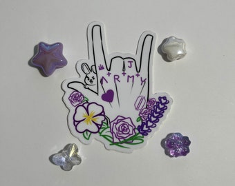 5 Pcs BTS Jungkook Hand Sticker, JK Hand Sticker, Laptop Sticker, Water ...