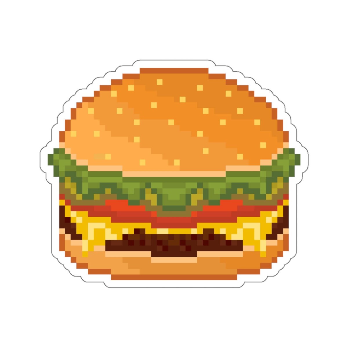 Pixel Art Cheeseburger Vinyl Sticker - Etsy