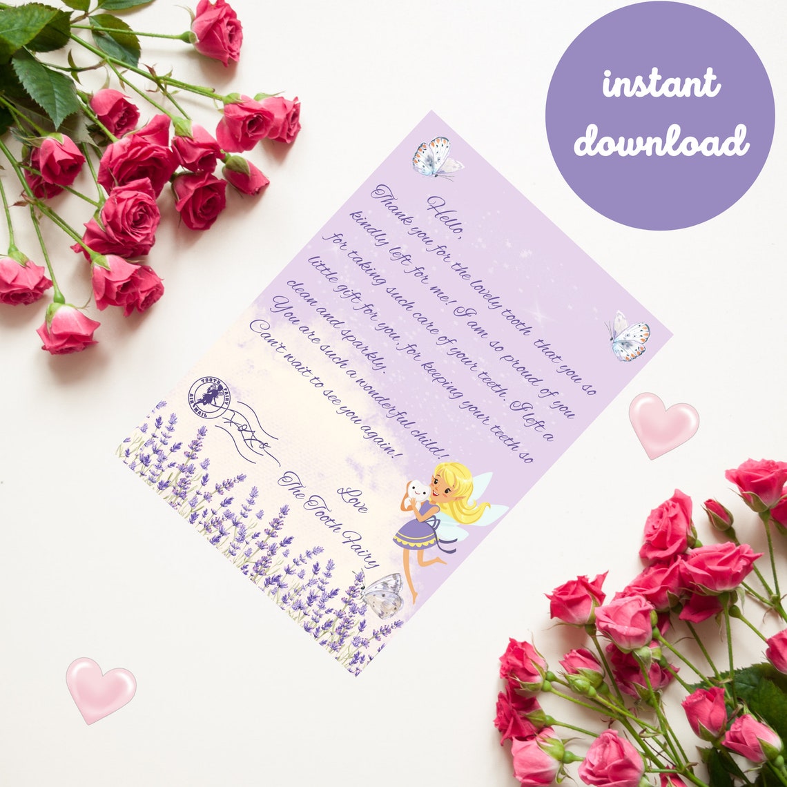 Tooth Fairy Letter Tooth Fairy Printable Tooth Fairy Letter for Girl ...